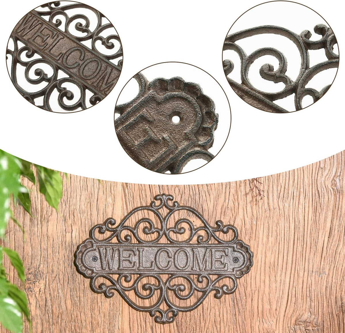 Vintage Style Cast Iron Wall Mount Welcome Sign – Victorian Organics Vintage Style Cast Iron Wall Mount Welcome Sign – Victorian Organics